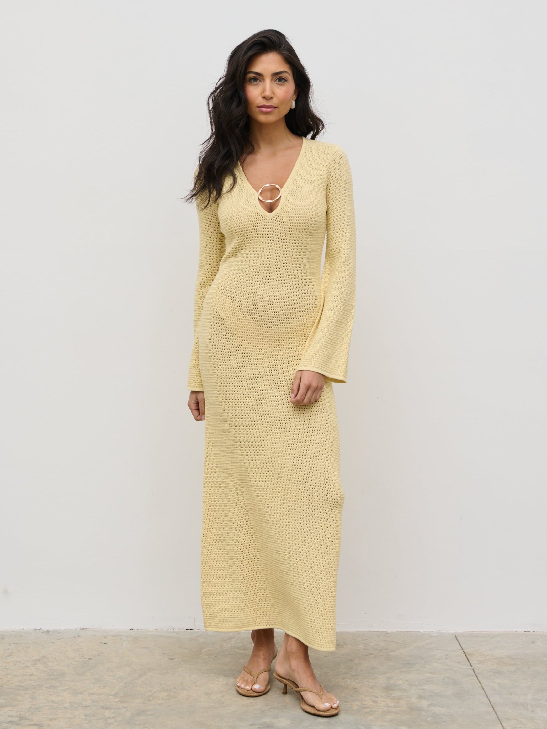 Riviera Hardware Knit Midaxi Dress - Lemon – Pretty Lavish
