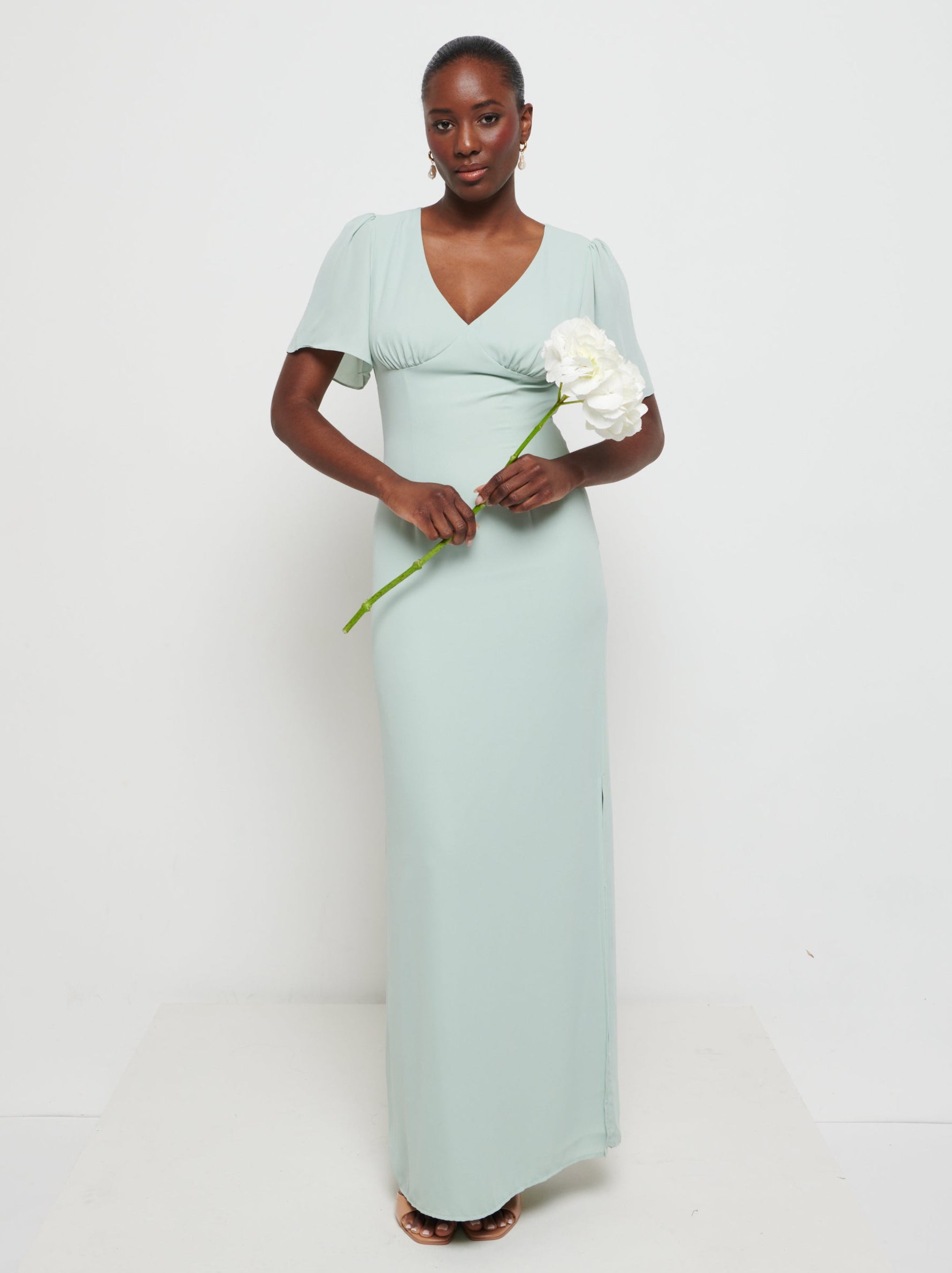 Edie Chiffon Maxi Bridesmaids Dress - Sage – Pretty Lavish