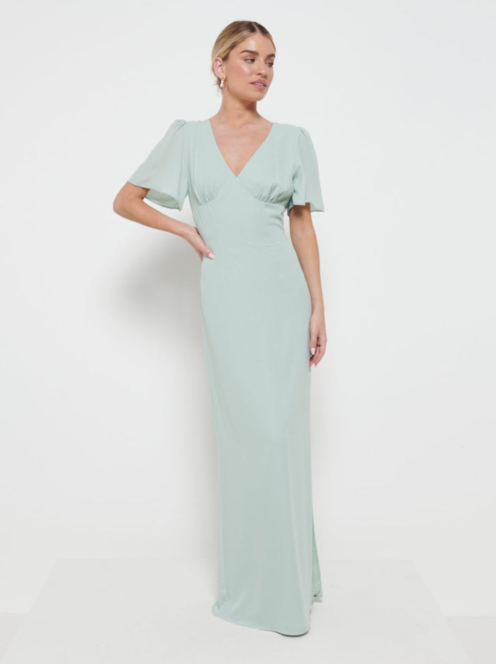 Edie Chiffon Maxi Bridesmaids Dress - Sage – Pretty Lavish