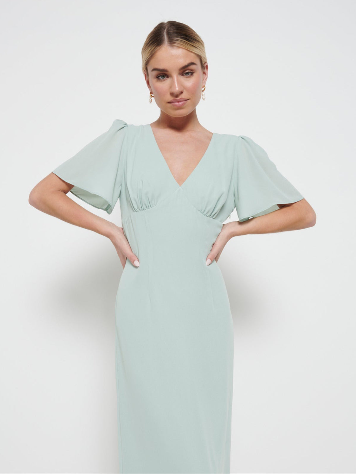 Edie Chiffon Maxi Bridesmaids Dress - Sage – Pretty Lavish