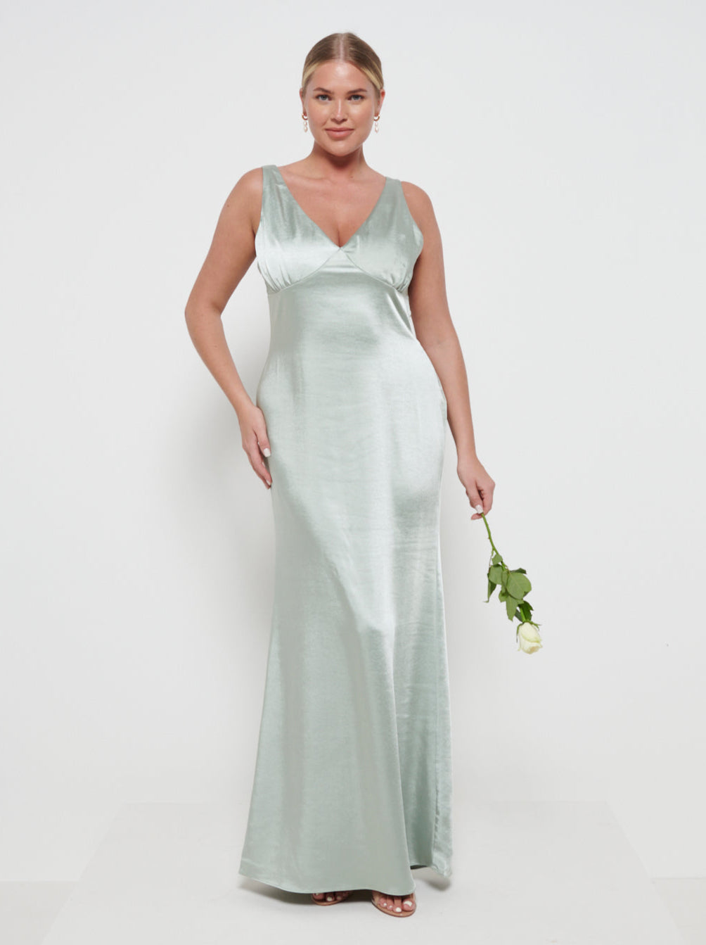 Esmee Maxi Bridesmaid Dress - Matte Sage – Pretty Lavish