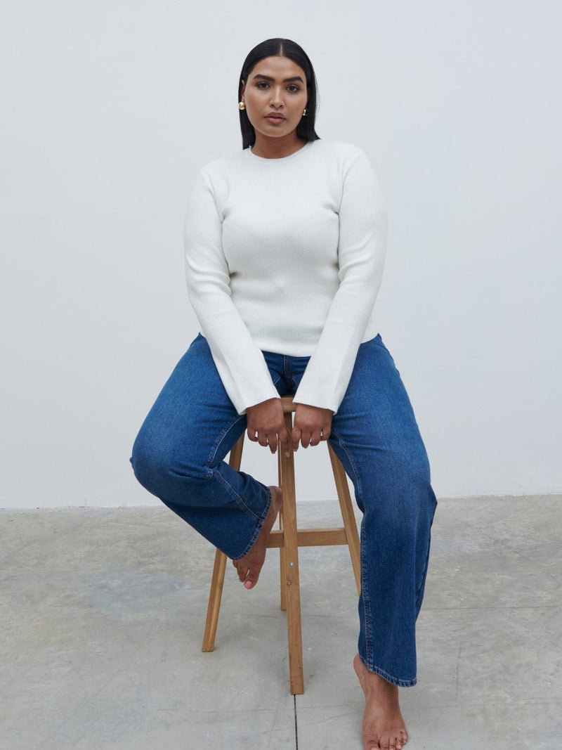 Jayla Long Sleeve Knit Top - Cream – Pretty Lavish