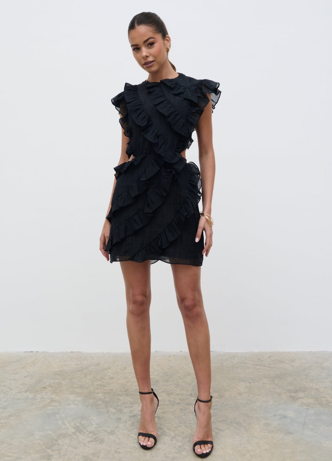 Joss Ruffle Mini Dress - Black – Pretty Lavish