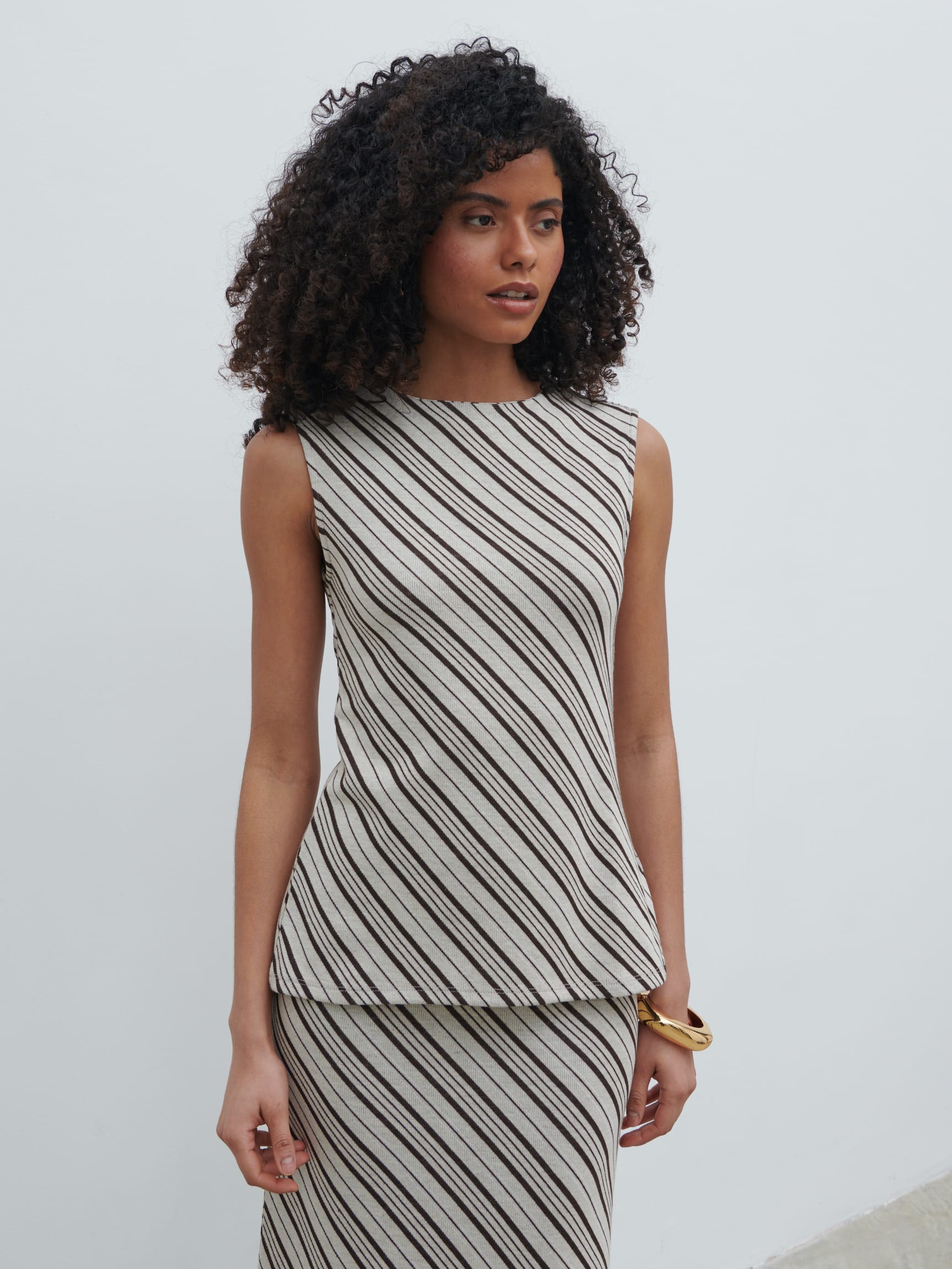 Kali Jersey Top - Asymmetric Stripe – Pretty Lavish