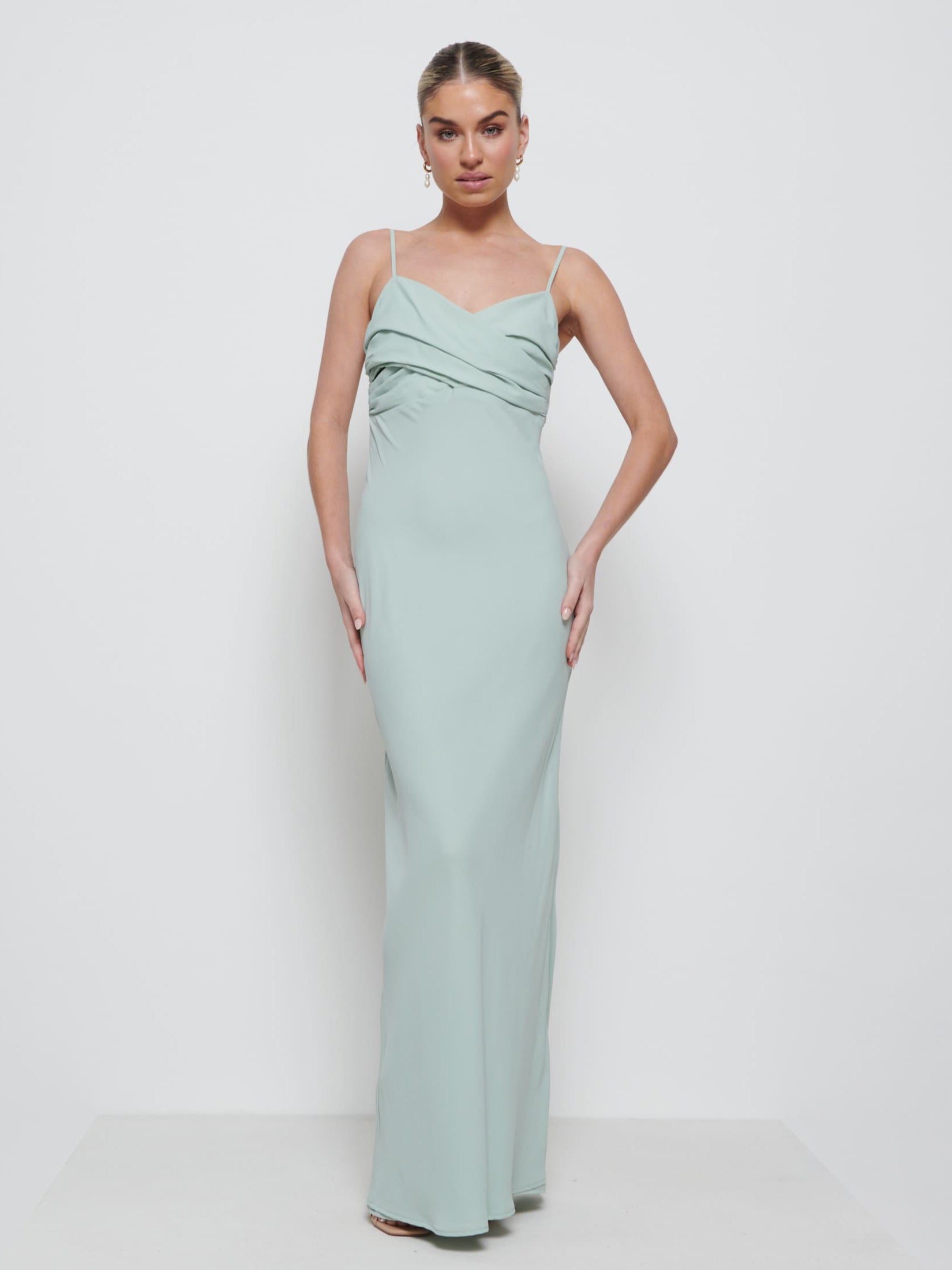 Kehlani Twist Cami Bridesmaid Dress - Sage – Pretty Lavish
