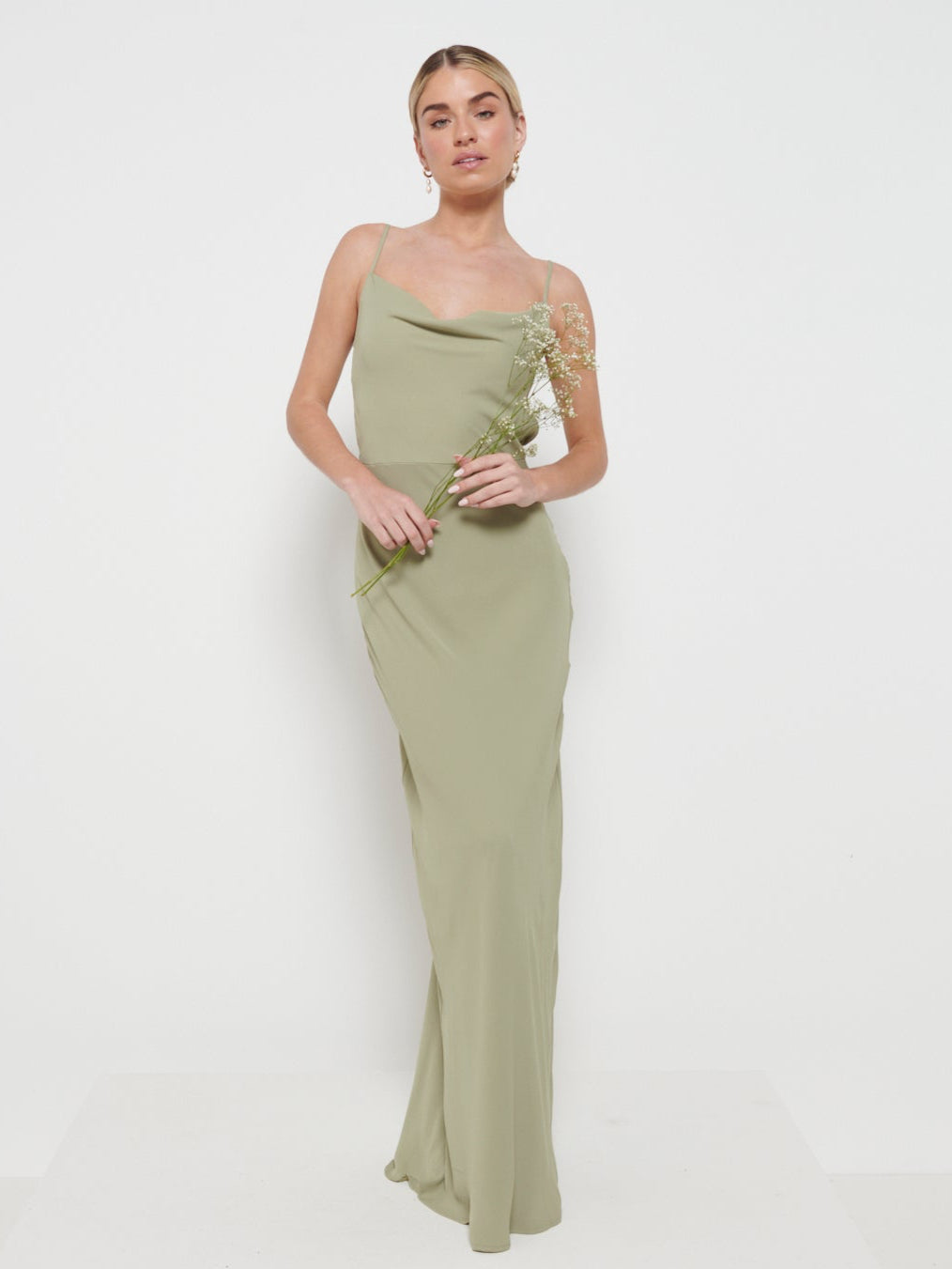 Keisha Chiffon Maxi Bridesmaid Dress - Olive – Pretty Lavish