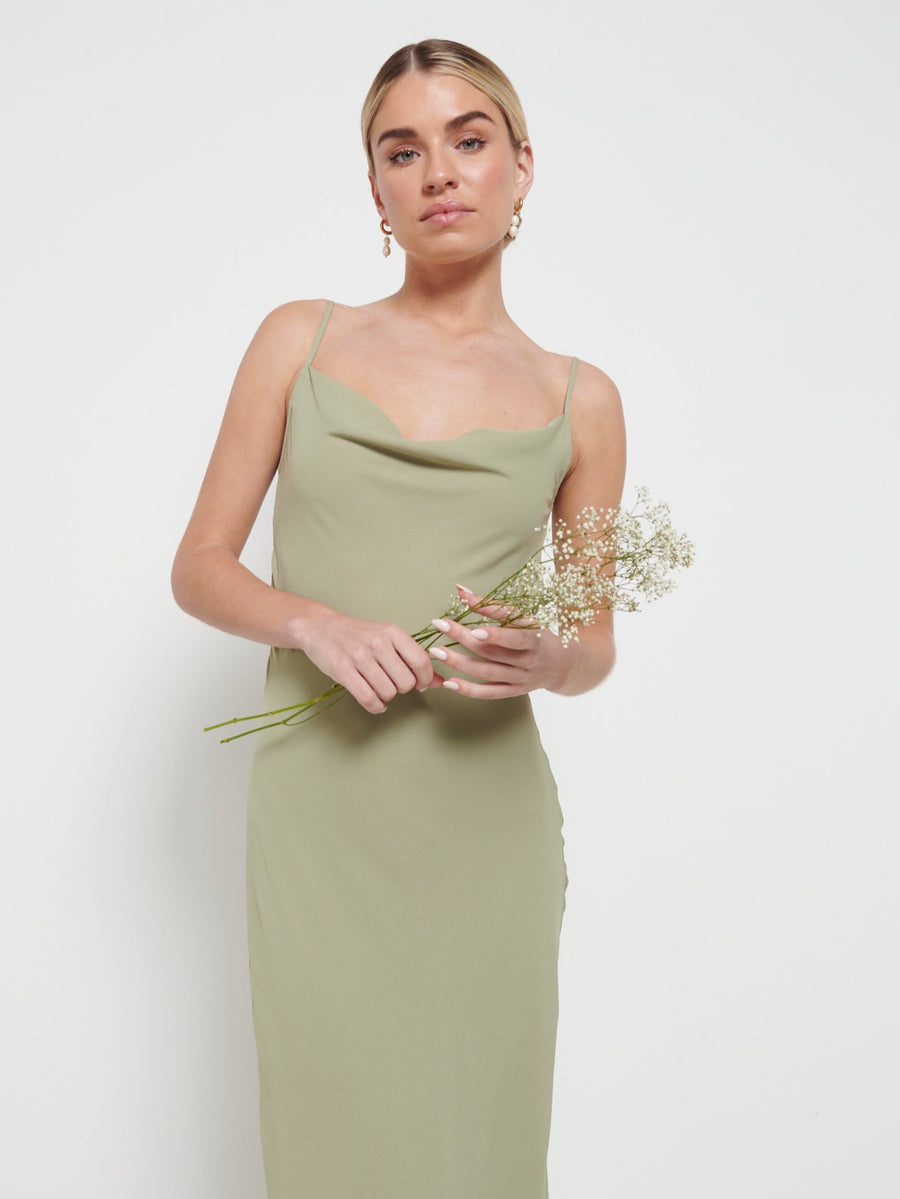Keisha Chiffon Maxi Bridesmaid Dress - Olive – Pretty Lavish