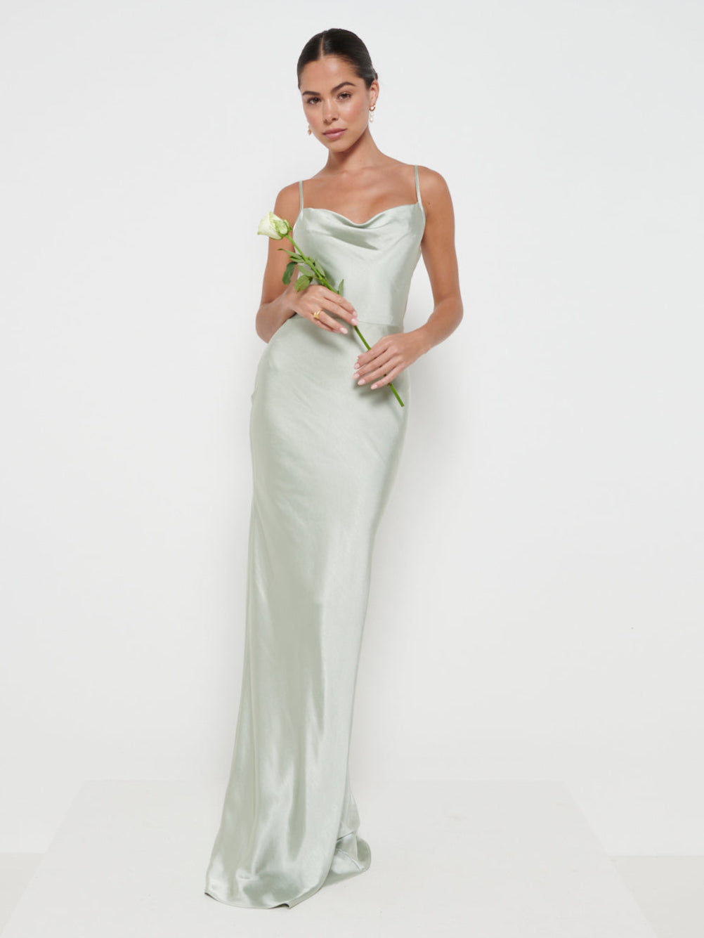 Keisha Maxi Bridesmaid Dress - Matte Sage – Pretty Lavish