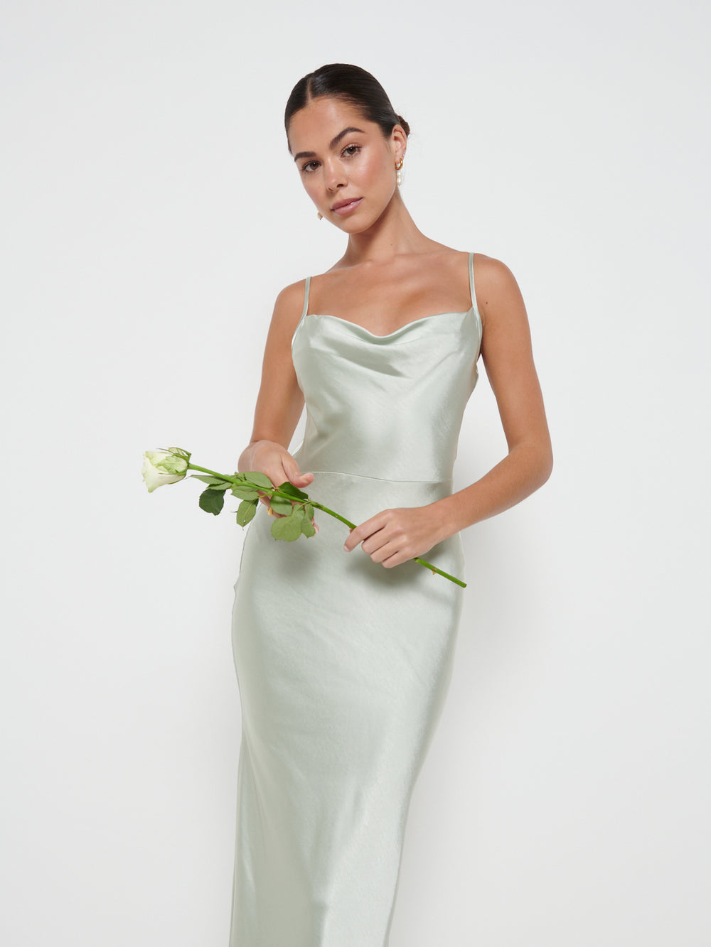 Keisha Maxi Bridesmaid Dress - Matte Sage – Pretty Lavish