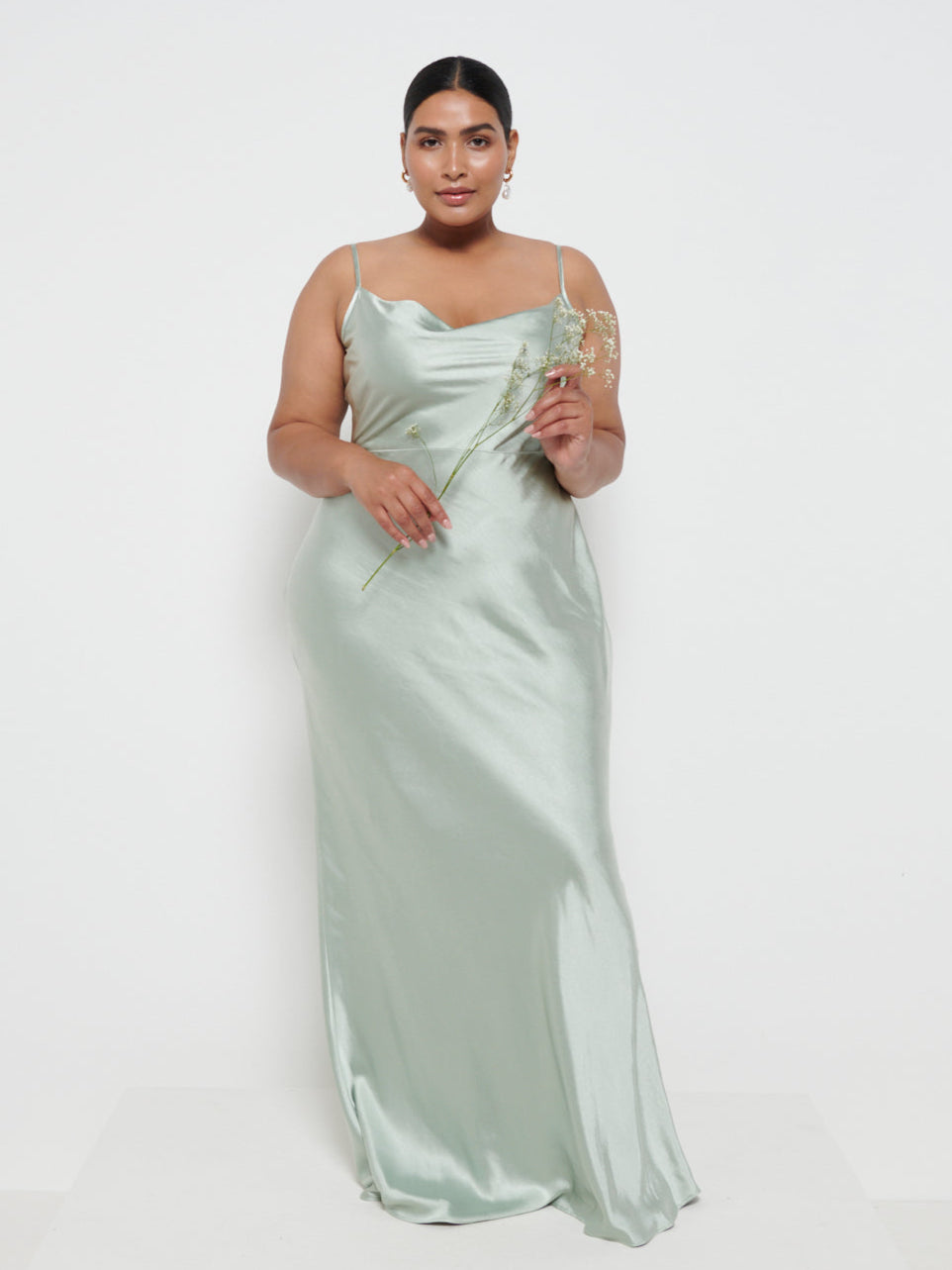 Keisha Maxi Bridesmaid Dress Curve - Matte Sage – Pretty Lavish