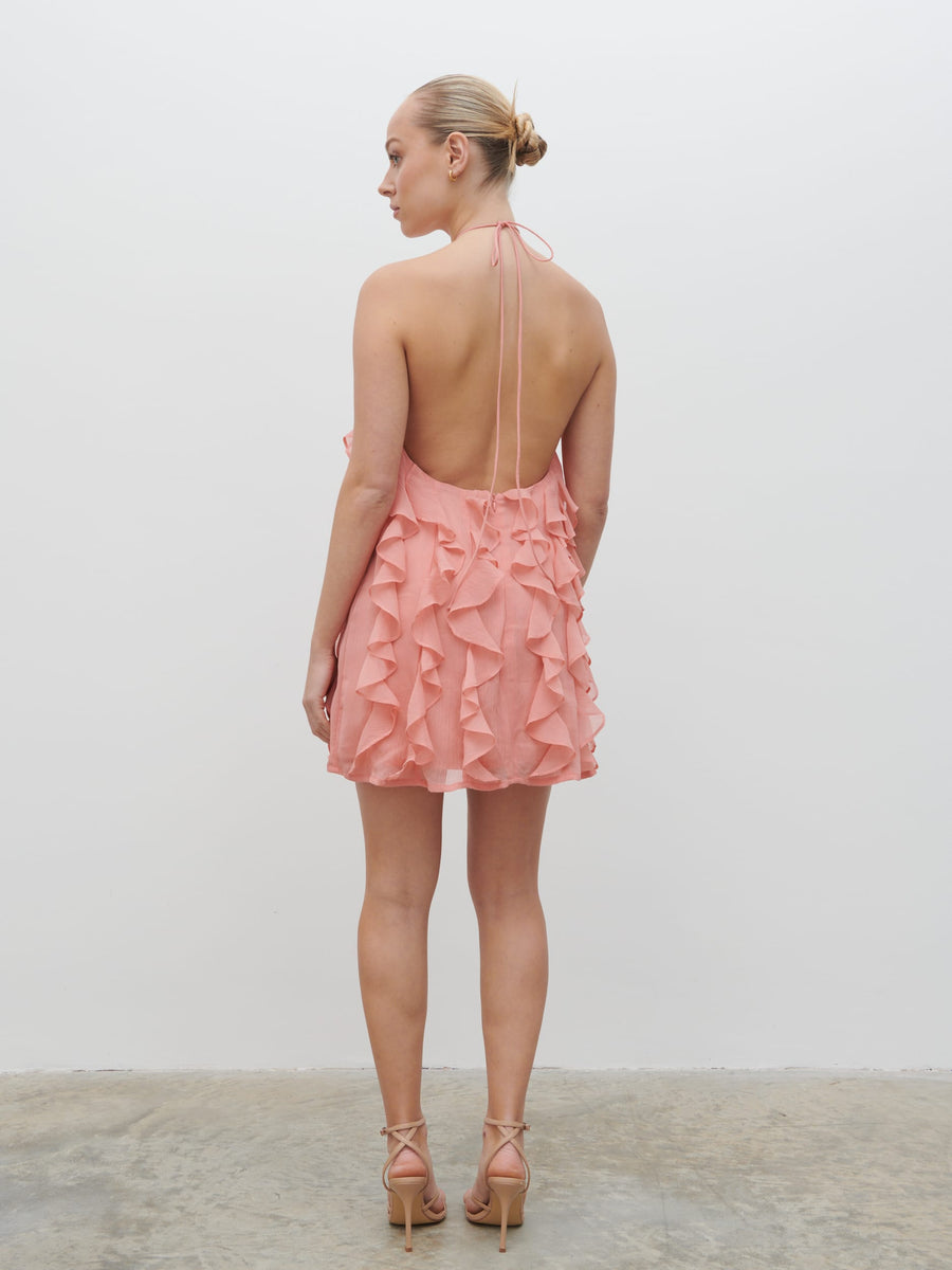 Kelsey Ruffle Mini Dress - Blush – Pretty Lavish