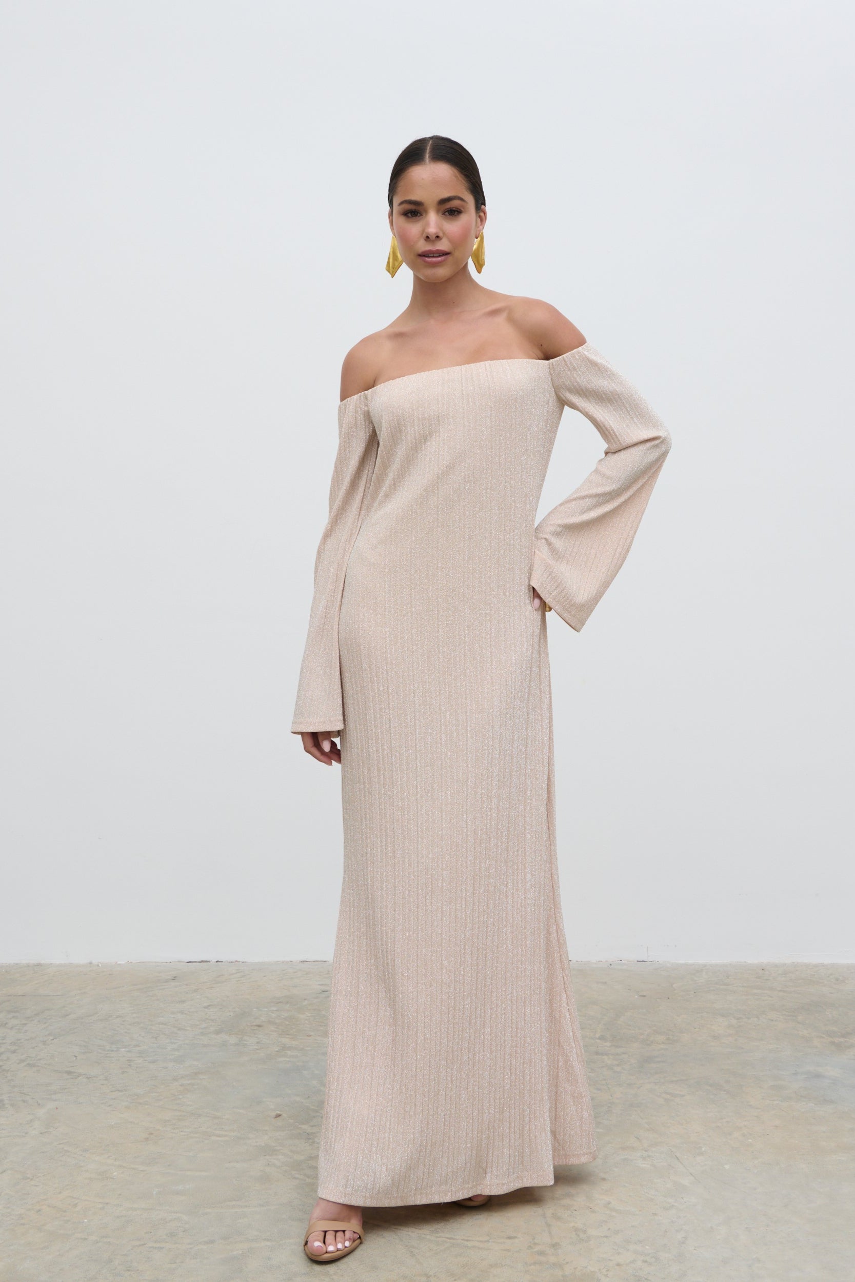 Layla Metallic Plisse Maxi Dress - Gold – Pretty Lavish