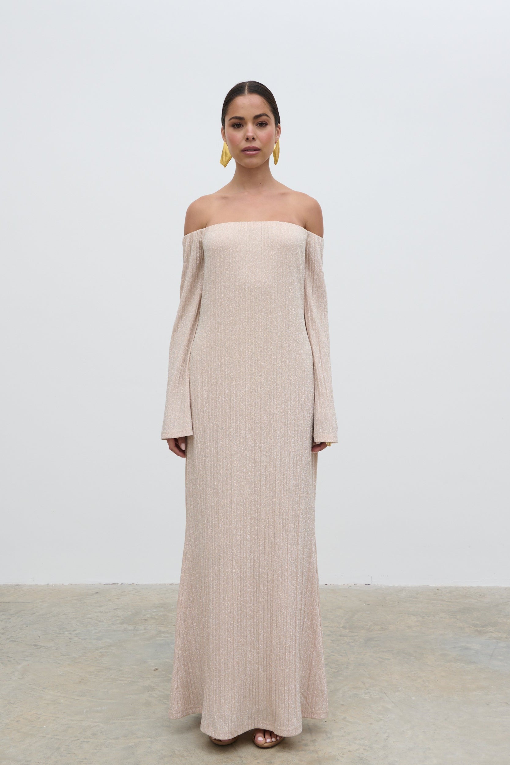 Layla Metallic Plisse Maxi Dress - Gold – Pretty Lavish