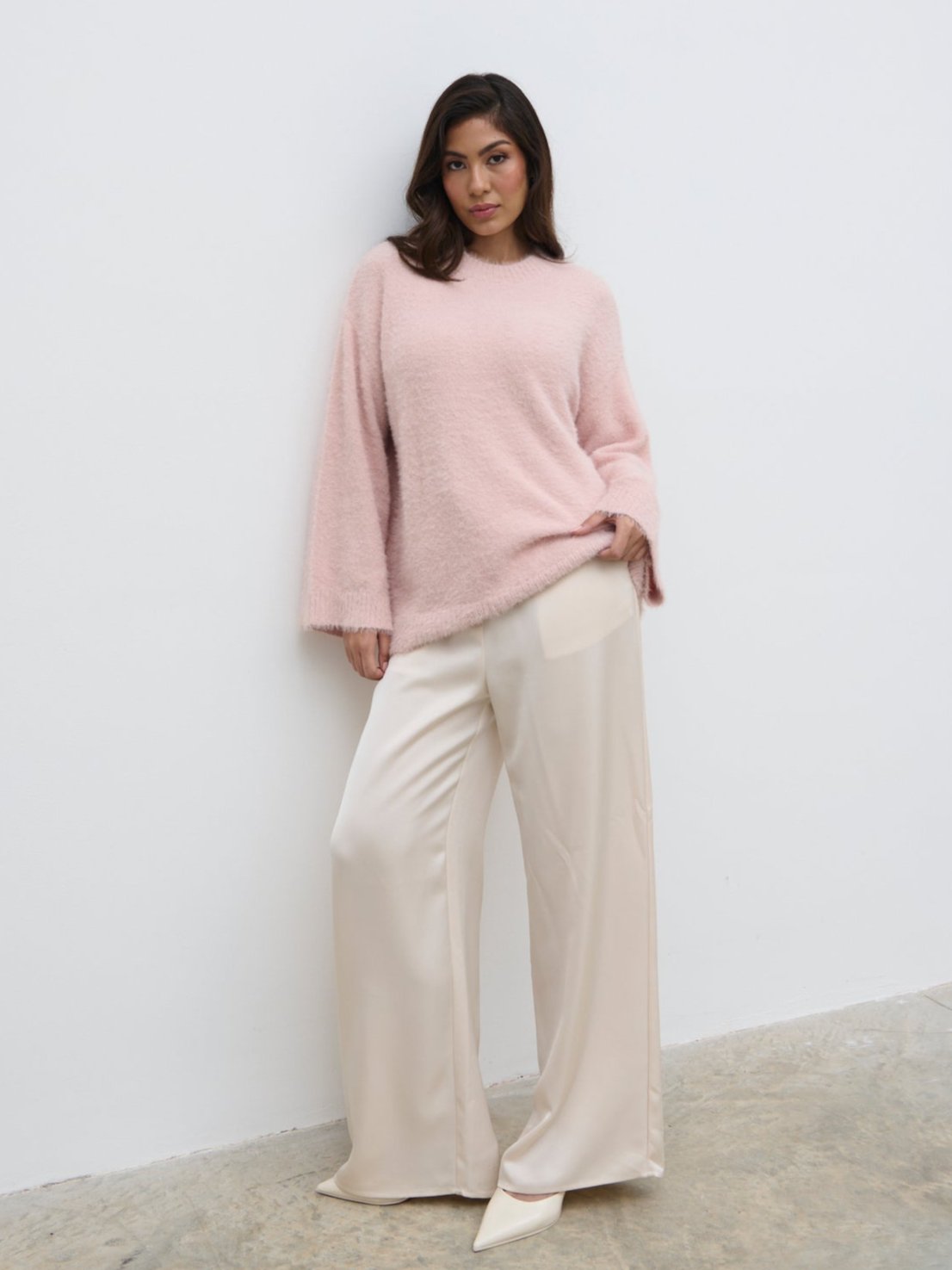 Lula Fluffy Knit Jumper - Pale Pink – Pretty Lavish