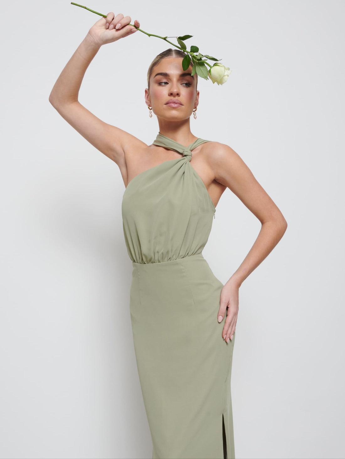 Milly Chiffon Bridesmaid Dress - Olive – Pretty Lavish