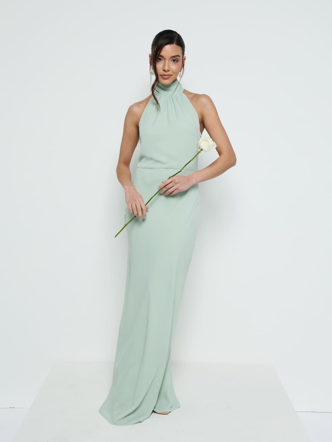 Odelle Tie Back Chiffon Maxi Bridesmaid Dress - Sage – Pretty Lavish