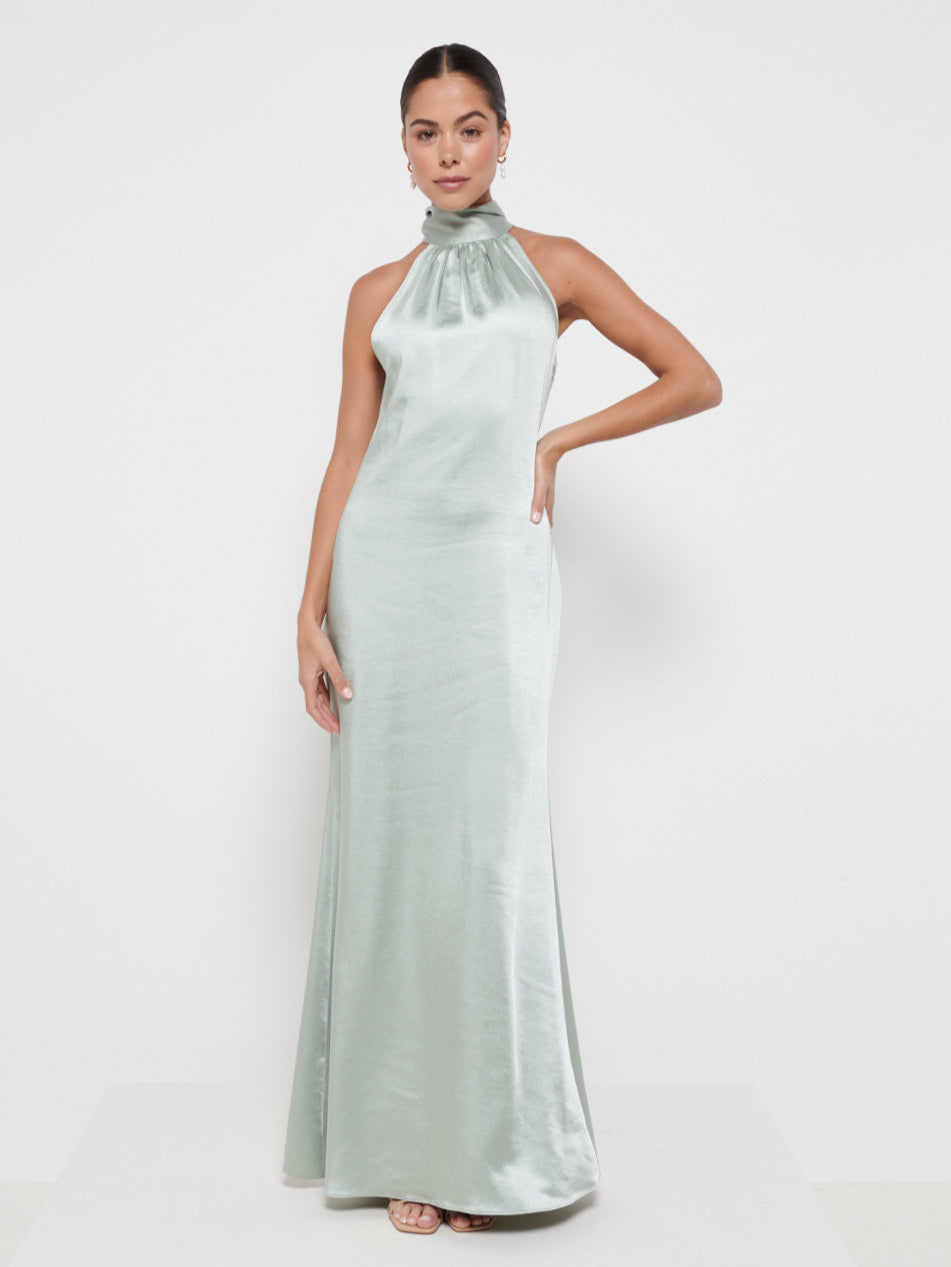 Odelle Maxi Bridesmaid Dress - Matte Sage – Pretty Lavish