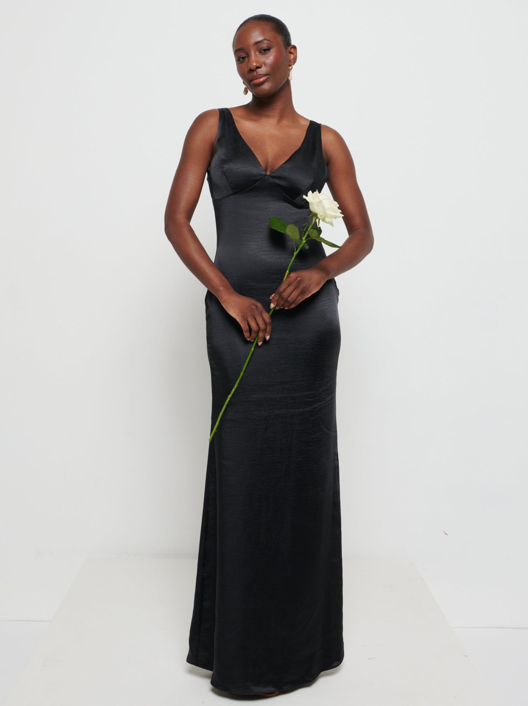 Piper Maxi Bridesmaid Dress - Matte Black – Pretty Lavish