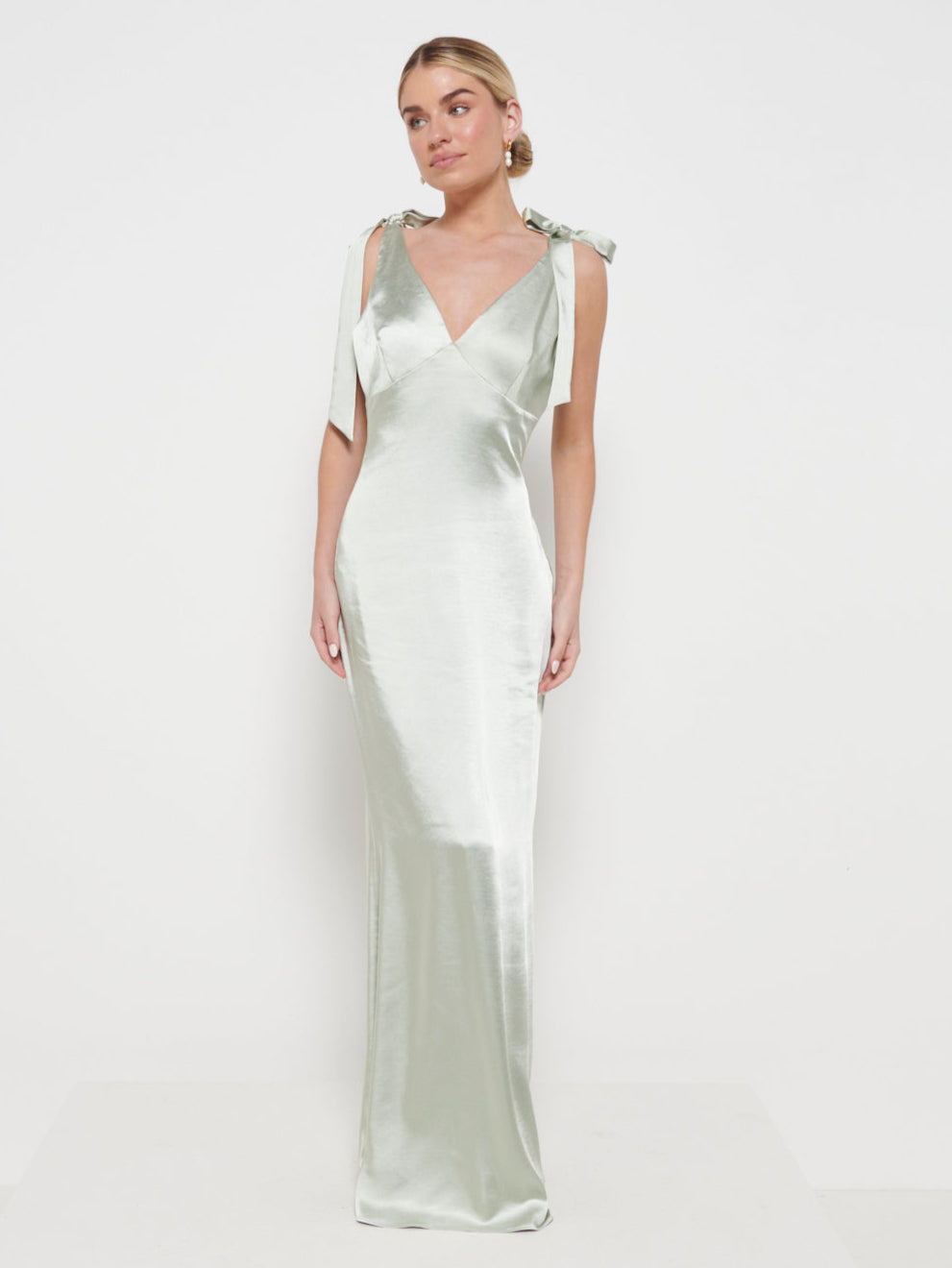 Piper Tie Maxi Bridesmaid Dress - Matte Sage – Pretty Lavish