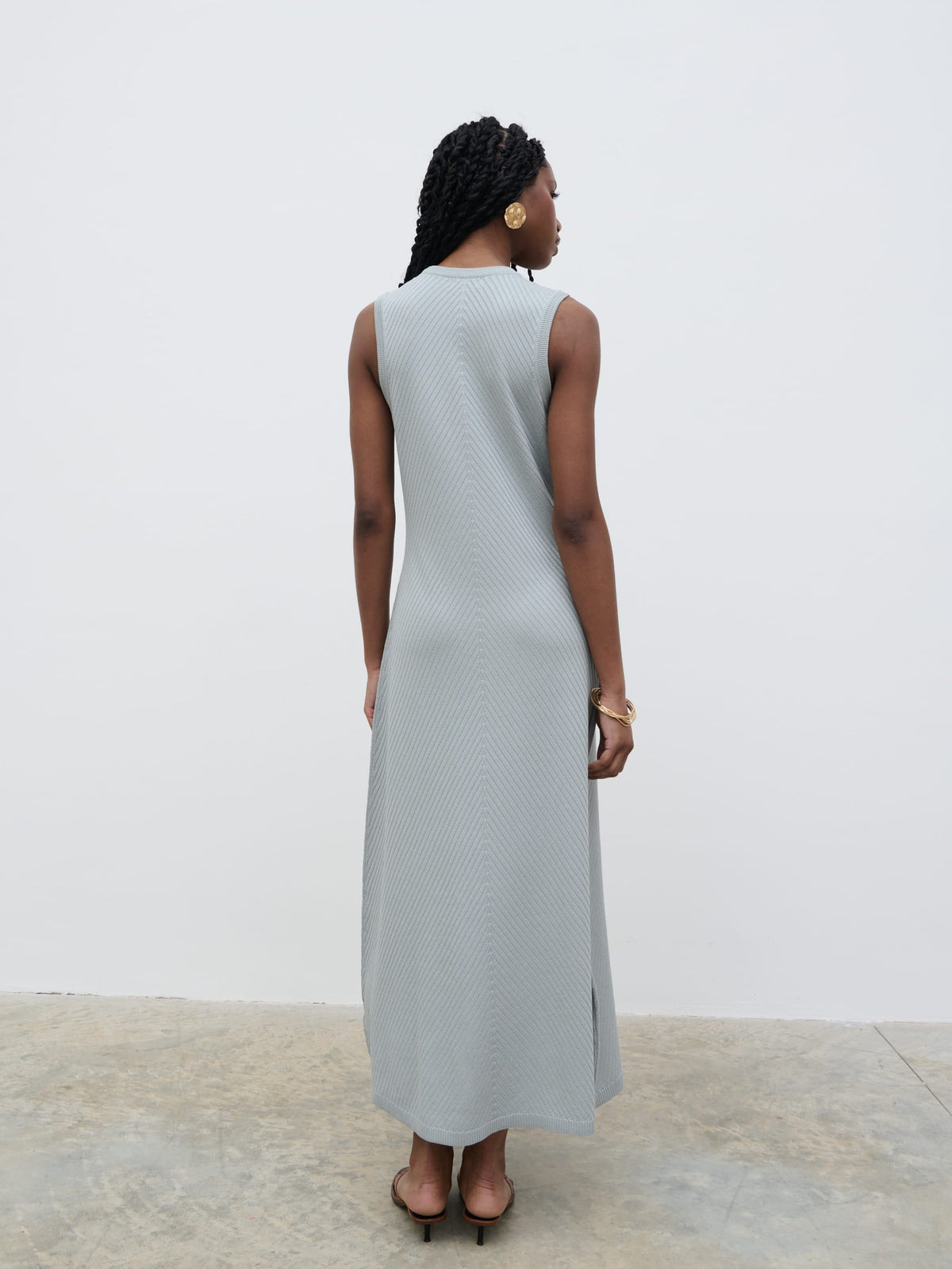 Portia Shift Knit Midaxi Dress - Light Blue – Pretty Lavish