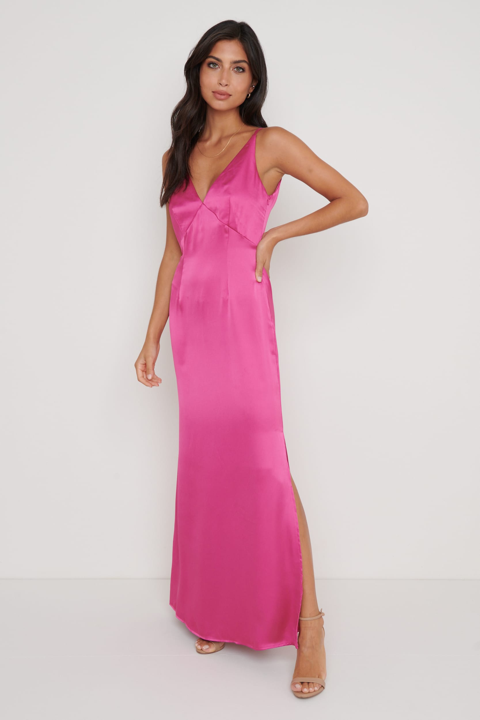 Priya Slip Maxi Dress - Pink – Pretty Lavish