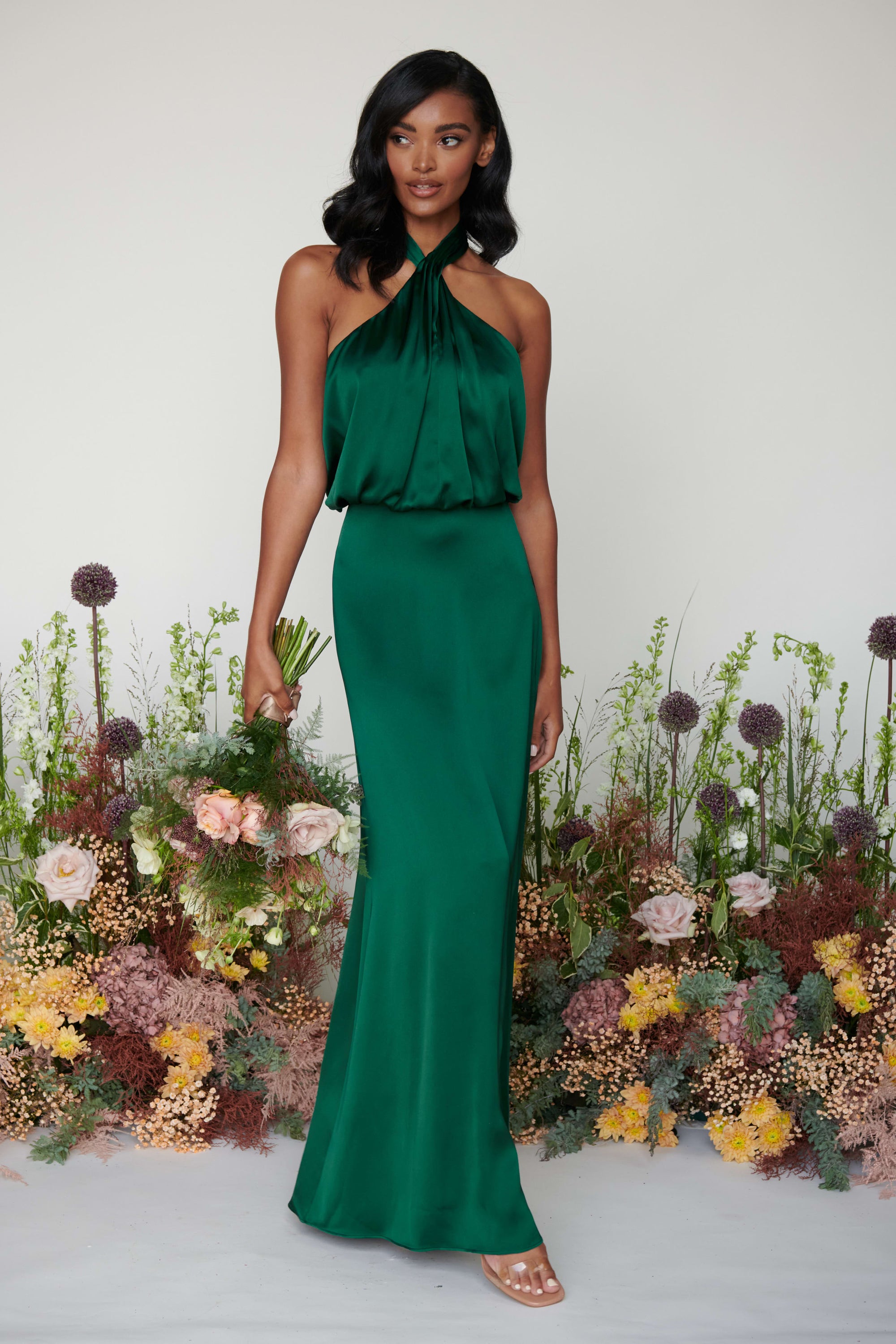 Sammie Recycled Maxi Bridesmaid Dress - Matte Emerald – Pretty Lavish