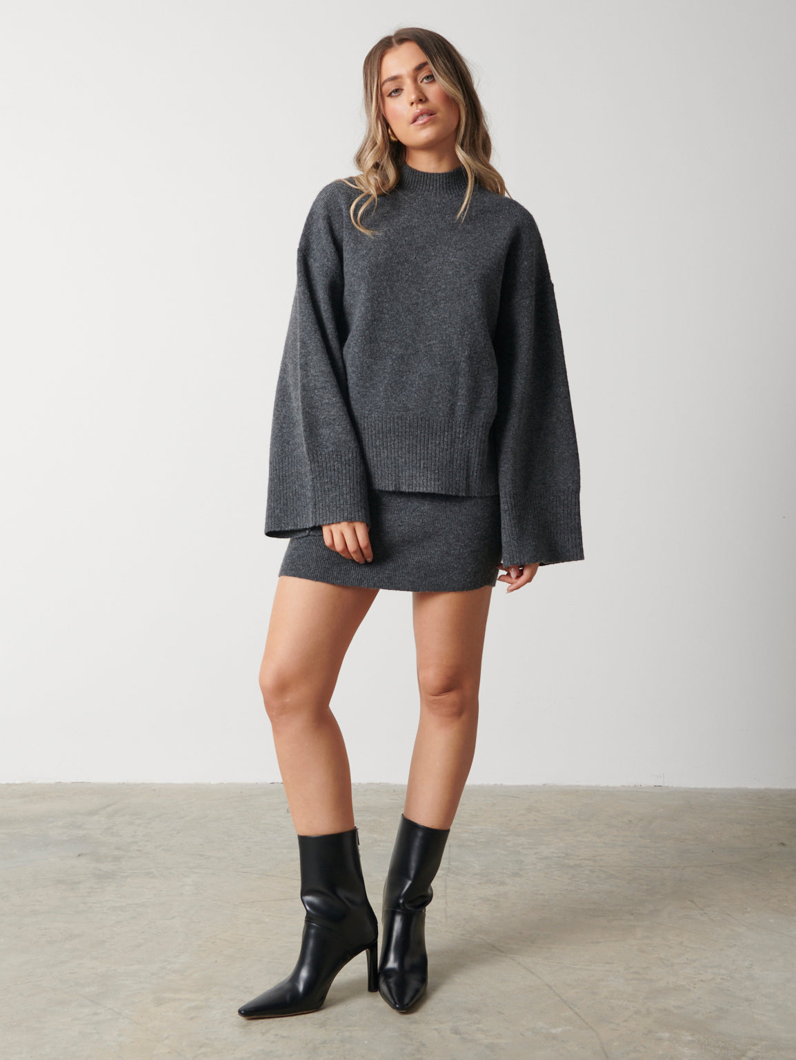 Sloane Kimono Sleeve Jumper - Charcoal Grey – Pretty Lavish