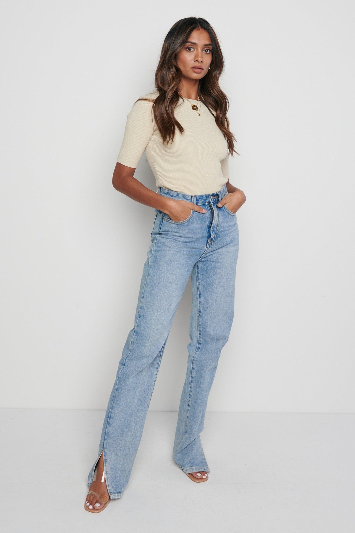 Jayla Knit Top - Beige – Pretty Lavish