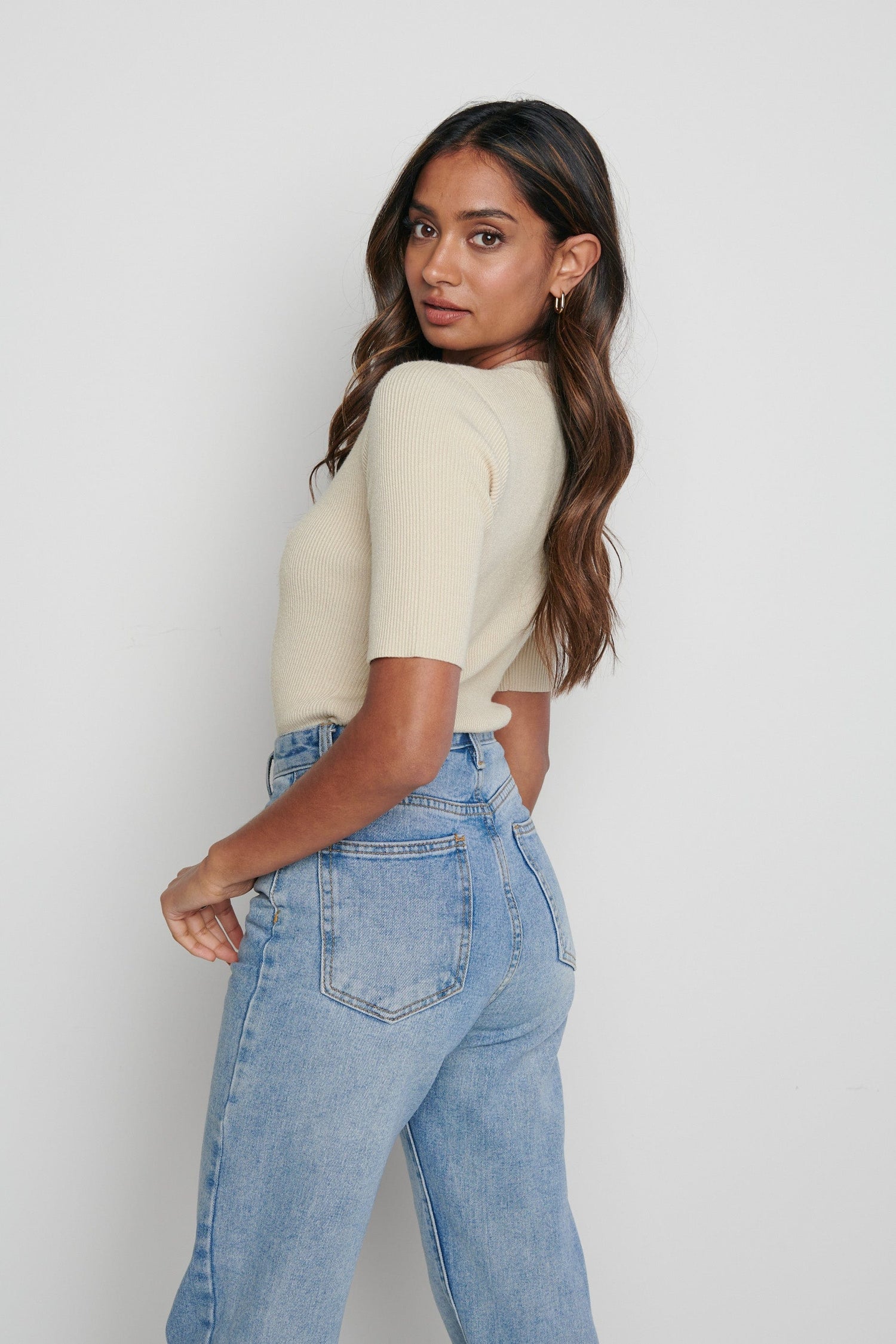 Jayla Knit Top - Beige – Pretty Lavish