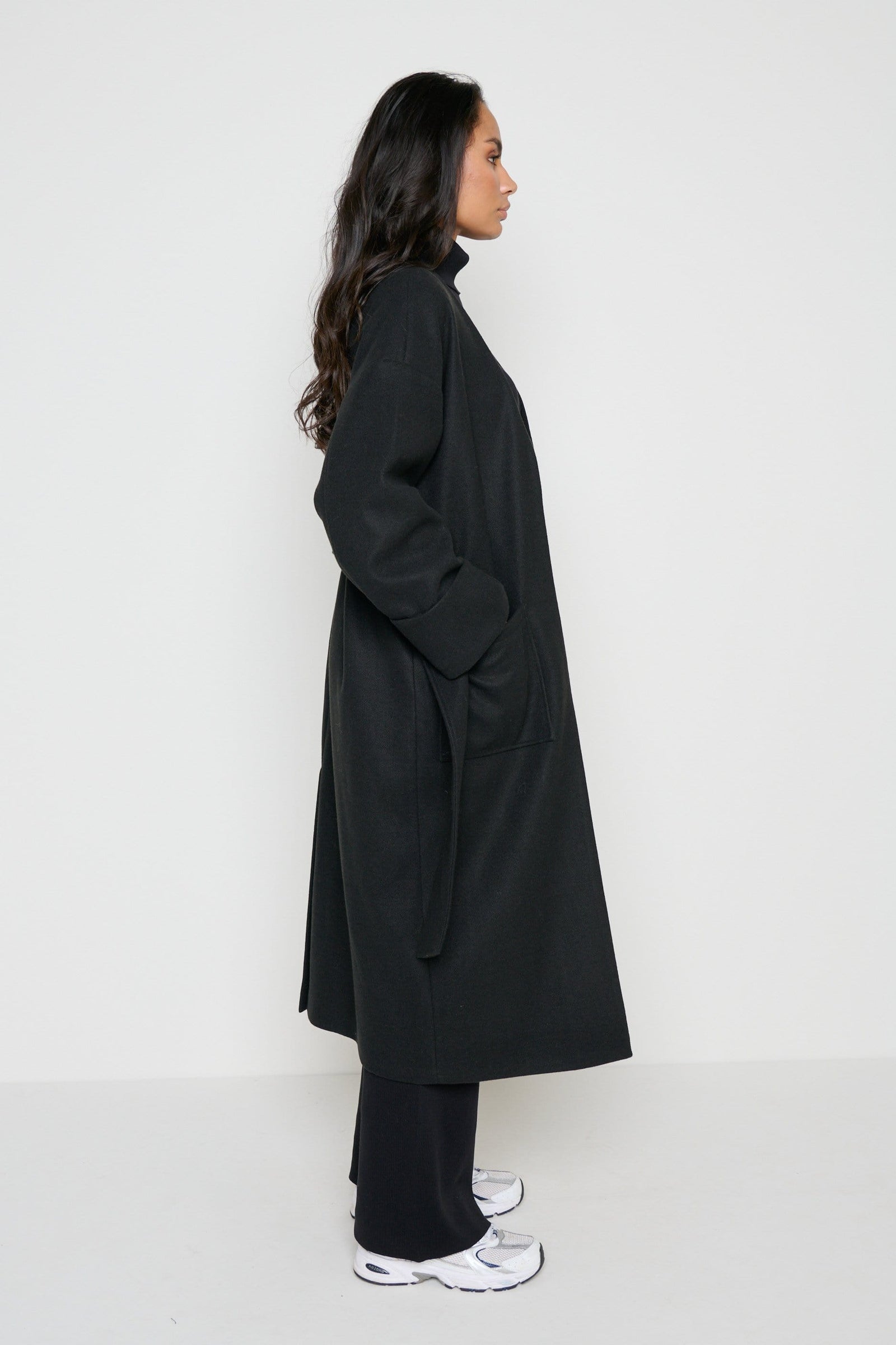 Reece Wrap Coat - Black – Pretty Lavish