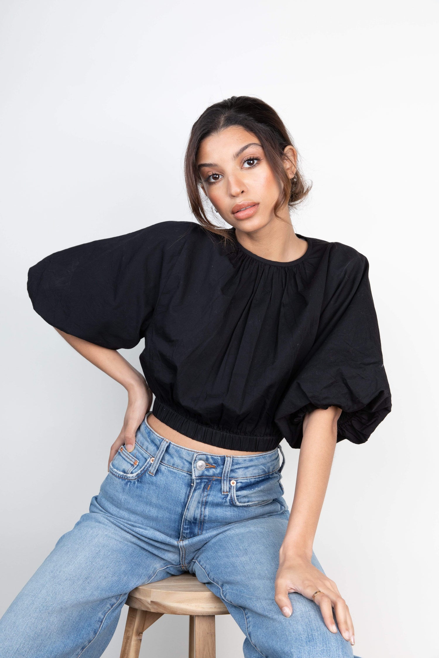 Ruby Puff Sleeve Blouse - Black – Pretty Lavish